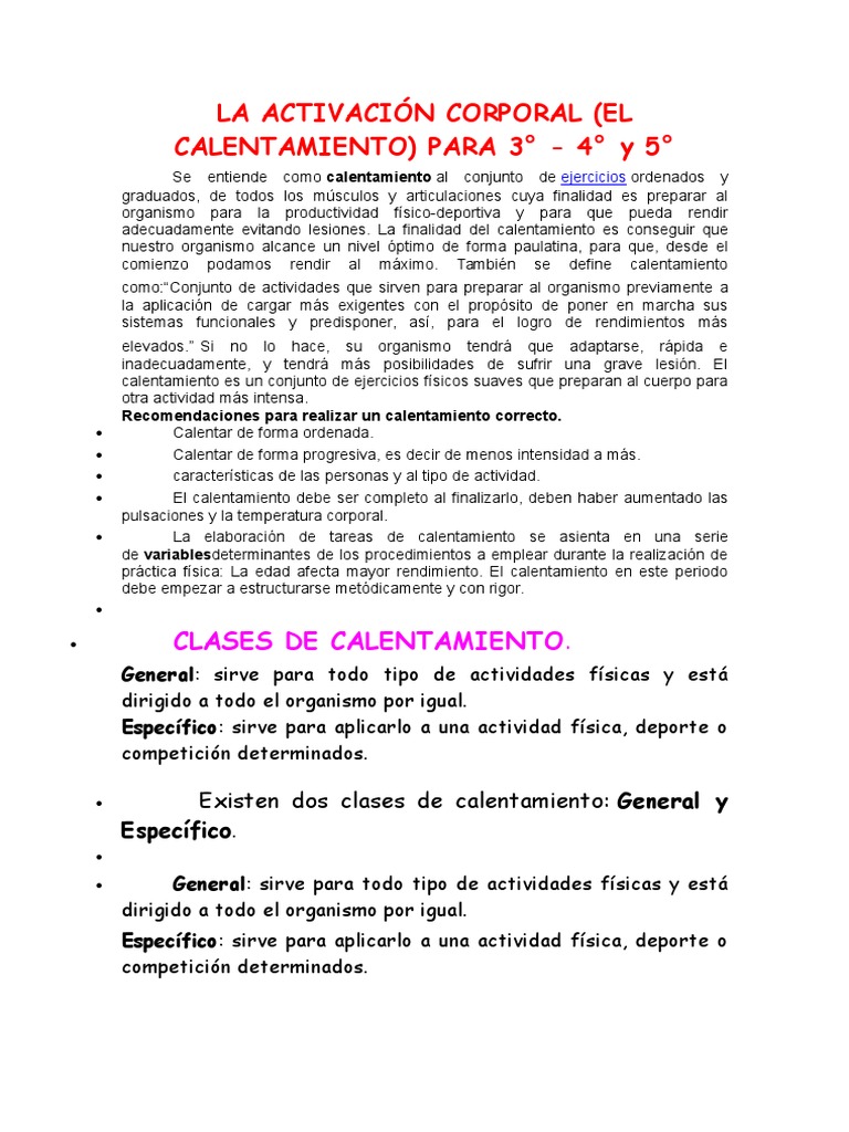 La Activación Corporal | PDF