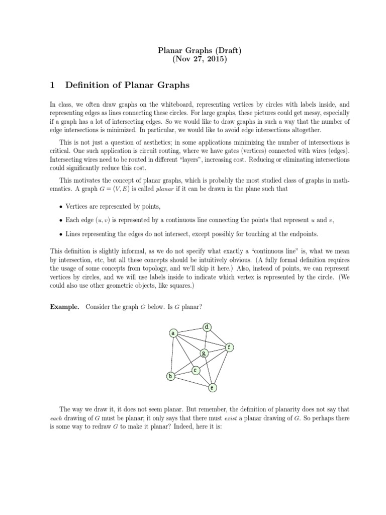 1 Definition of Planar Graphs | PDF | Vertex (Graph Theory ...