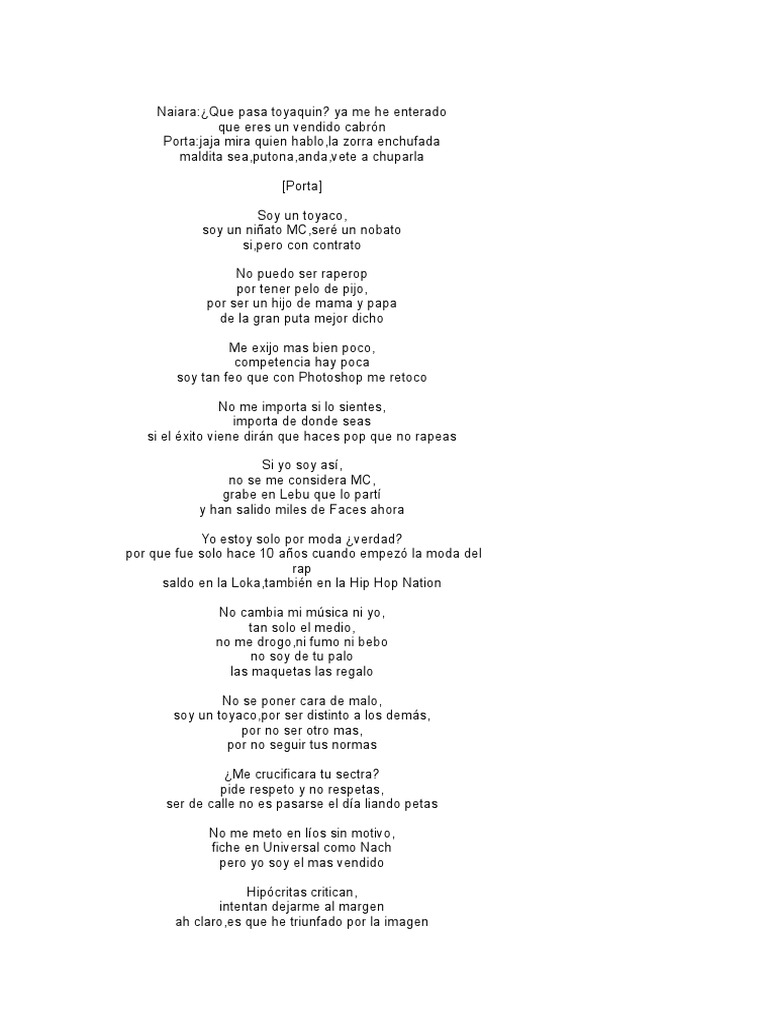 Letra de Zorra Enchufada | PDF | Entretenimiento