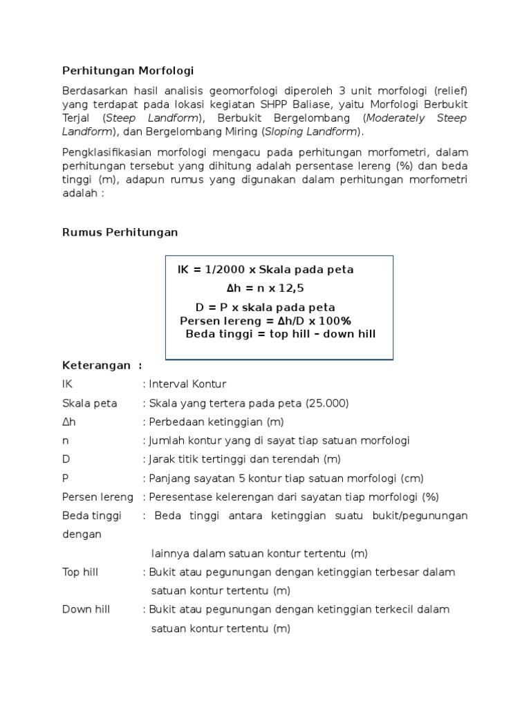 Perhitungan Morfometri | PDF