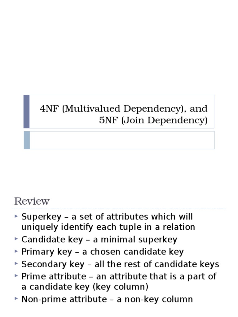 4NF 5NF | PDF | Data Model | Computer Data