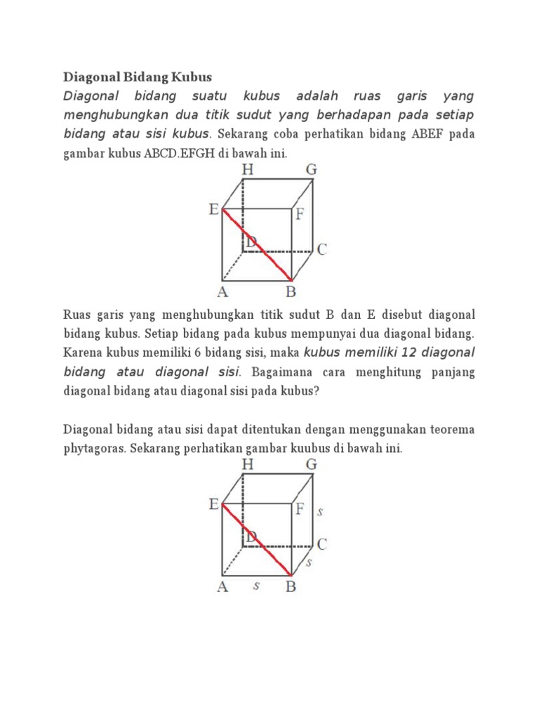 Diagonal Bidang Kubus | PDF