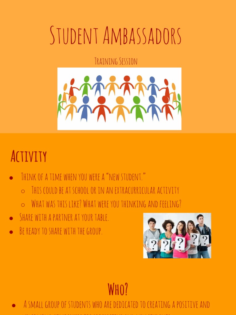 Student Ambassadors Training PowerPoint | PDF