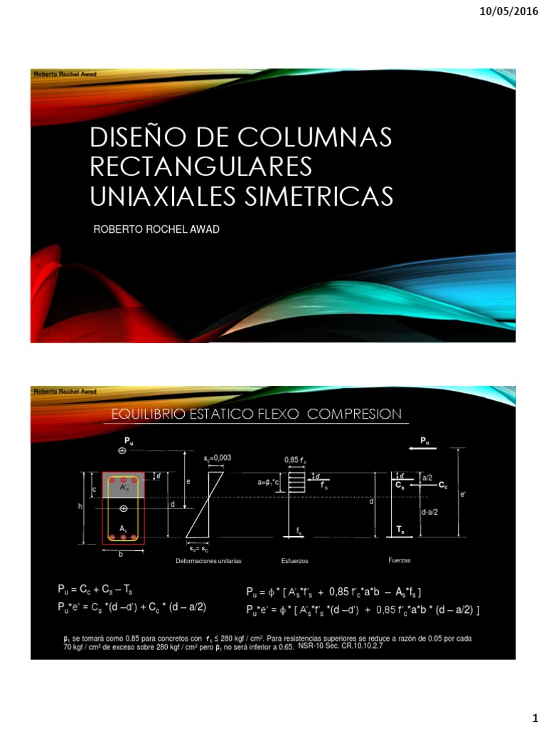 Diseño de Columnas Rectangulares Uniaxiales | PDF | Mecánica | Ciencia ...