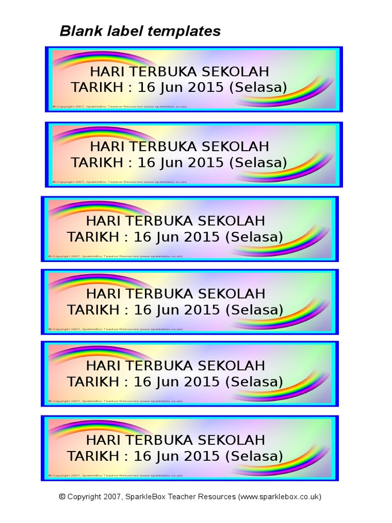 Blank Label Template | PDF