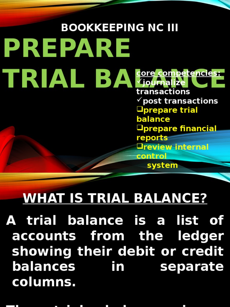 Prepare Trial Balance Presentation | PDF | Debits And Credits | Accounting