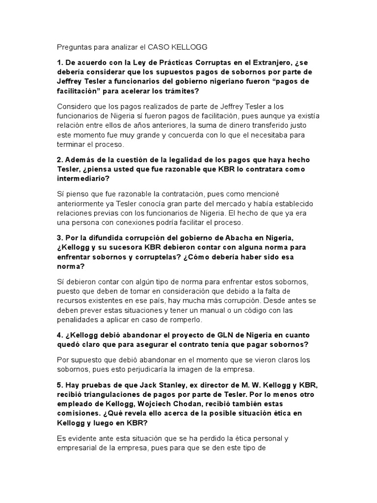 Caso Kellogg | PDF | Corrupción política | Toma de decisiones