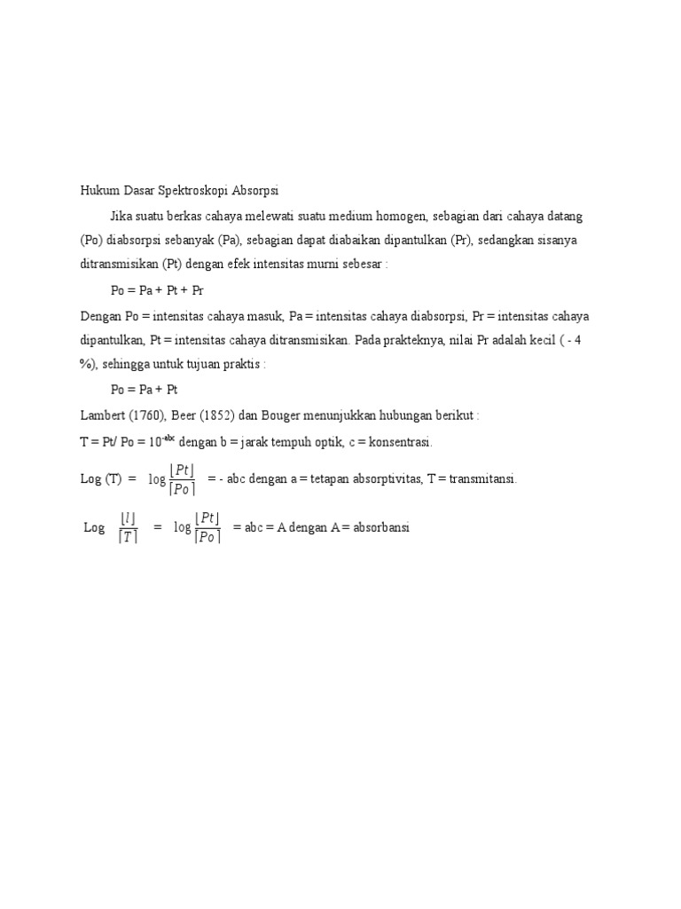 Hukum Dasar Spektroskopi Absorpsi Pdf 