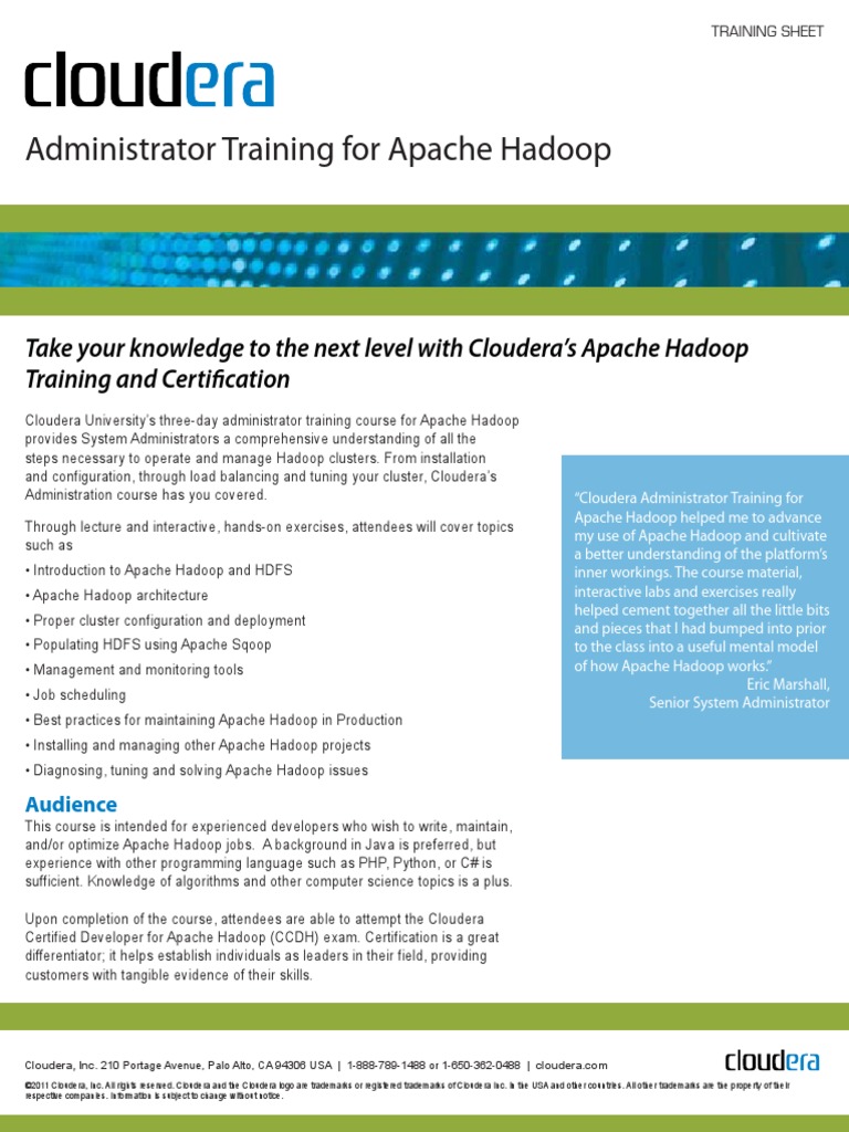 Cloudera Hadoop Admin Training | PDF | Apache Hadoop | Computer Architecture