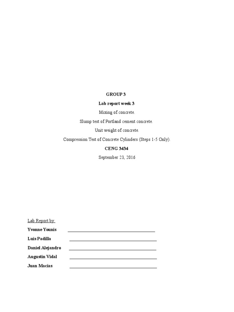 Mix Concrete Lab | PDF | Concrete | Science