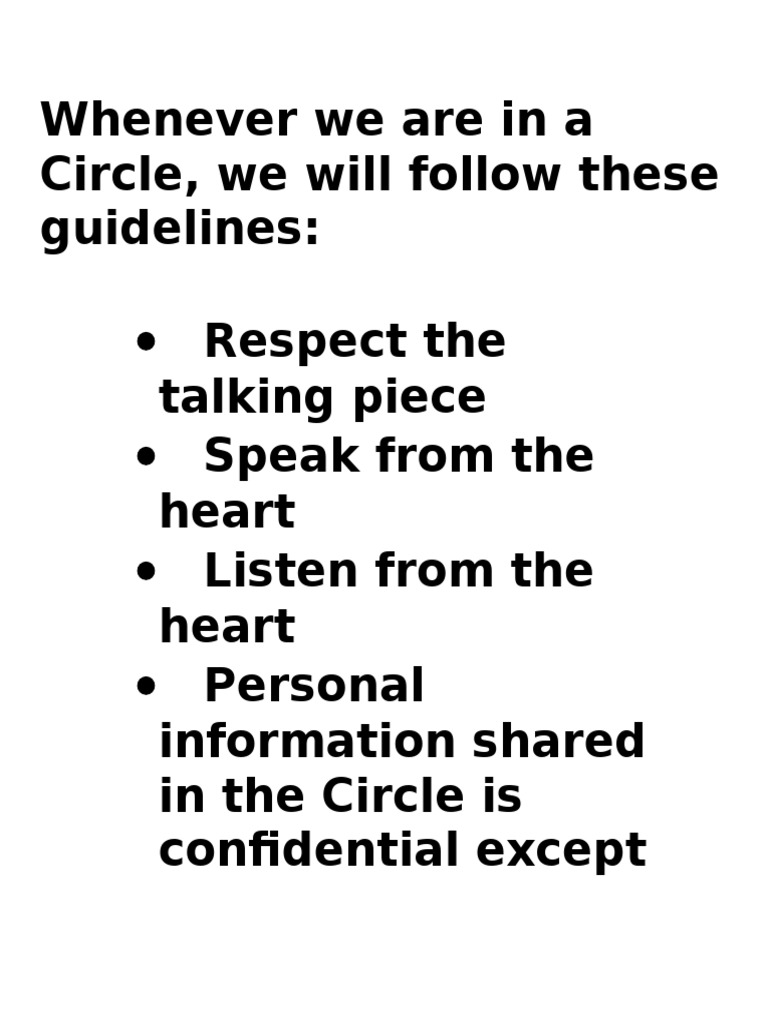Guidelines for Circle Discussions | PDF