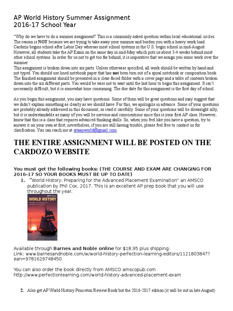 AP World History Summer Assignment | PDF | Hunter Gatherer | Mesopotamia