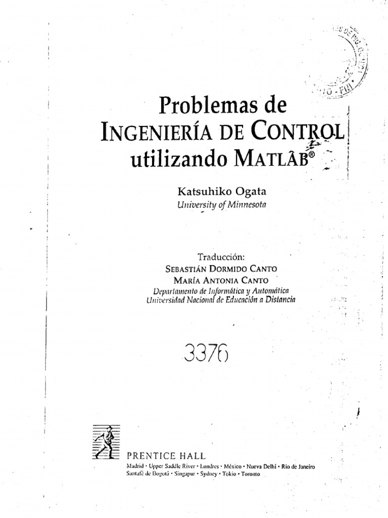 Problemas de Ingeniería de Control Utilizando Matlab - Ogata | PDF