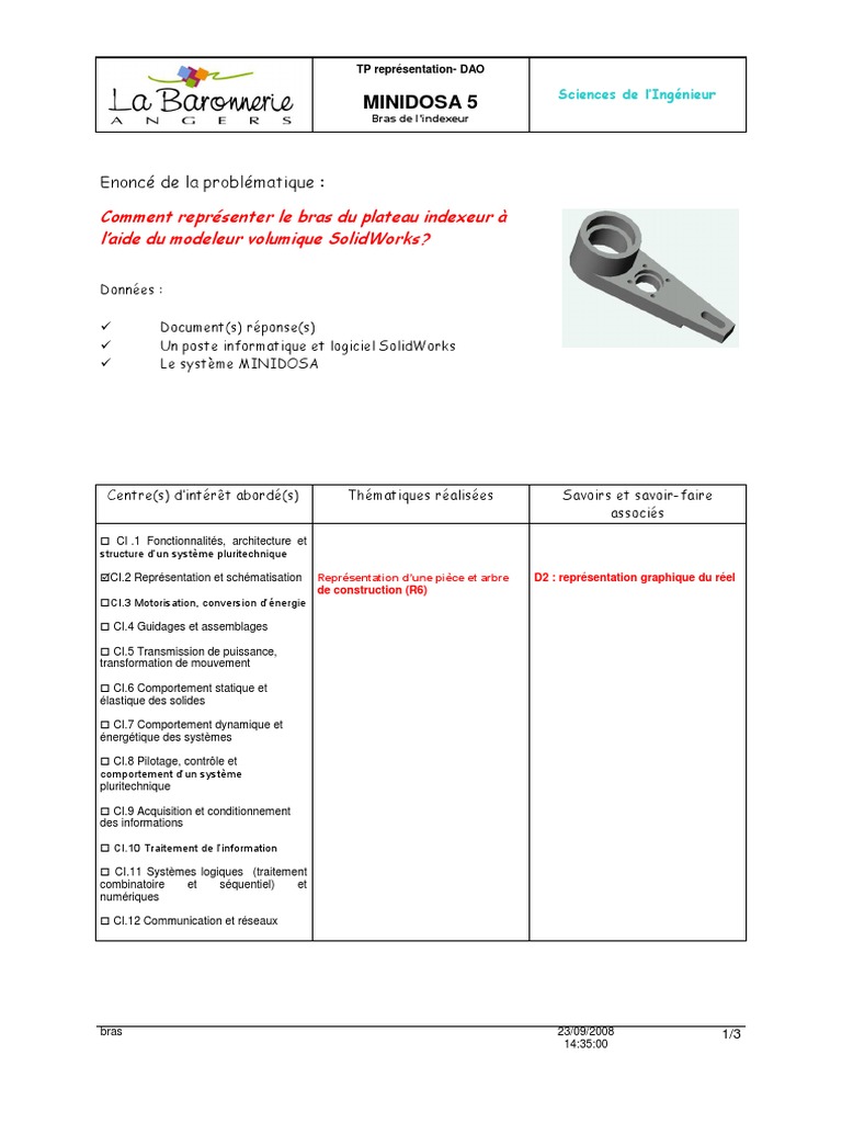 Représentation du bras MINIDOSA en DAO | PDF | Ordinateurs