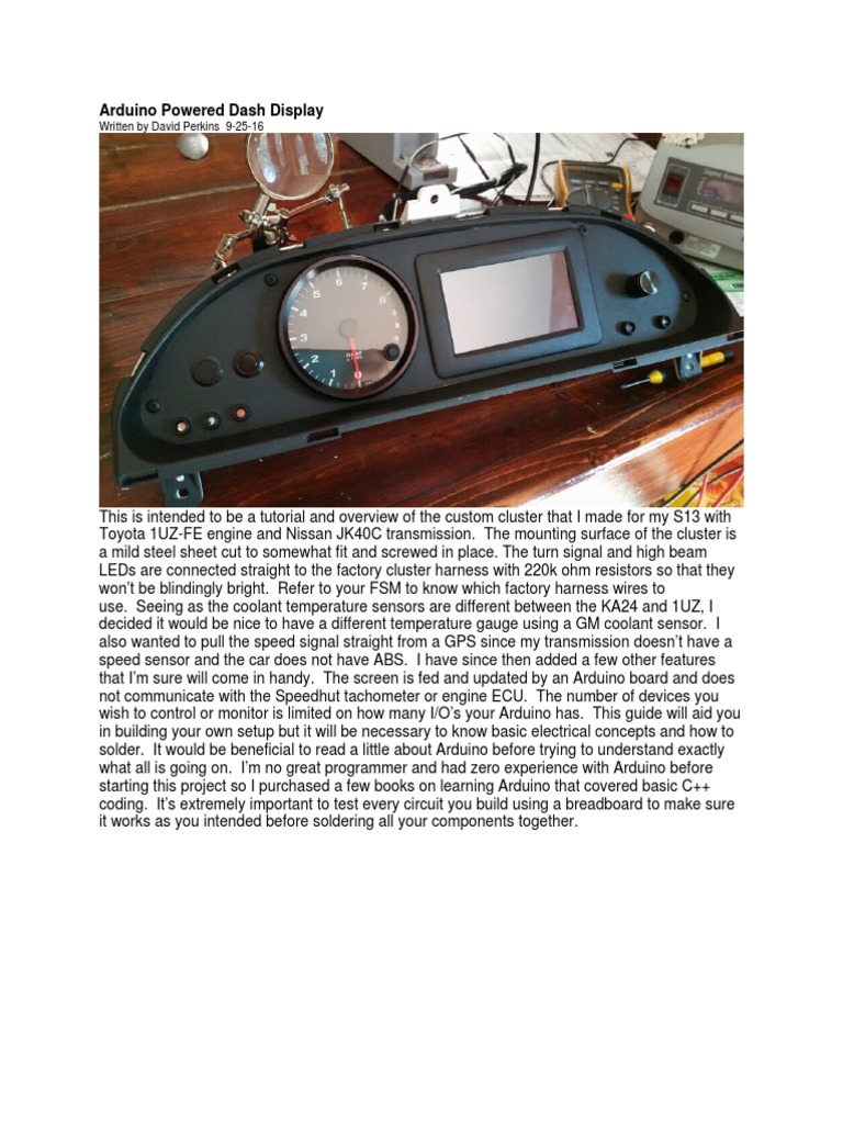 Arduino Powered Dash Display | PDF | Electrical Resistance And Conductance | Resistor