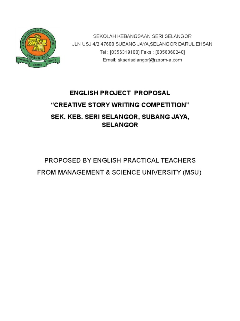 English Creative Story Competition Proposal | PDF | Vocabulary ...