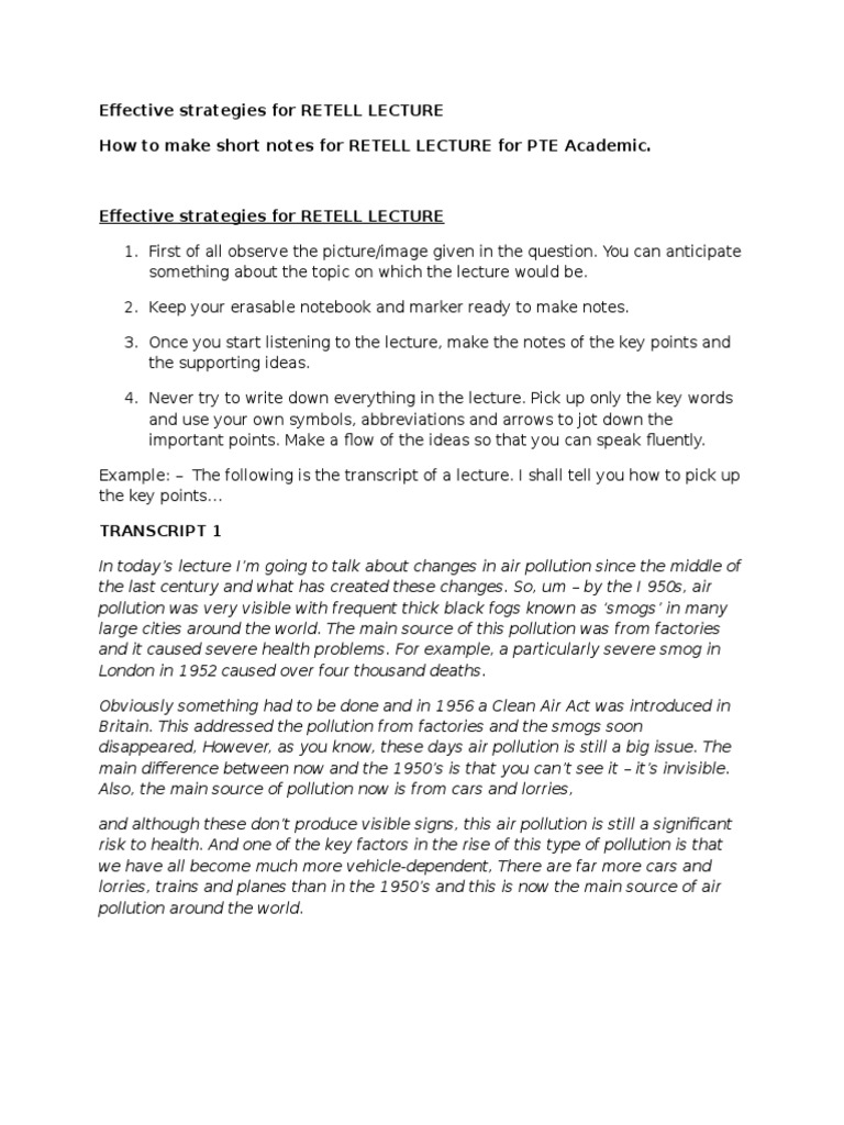 Effective Strategies For RETELL LECTURE | PDF