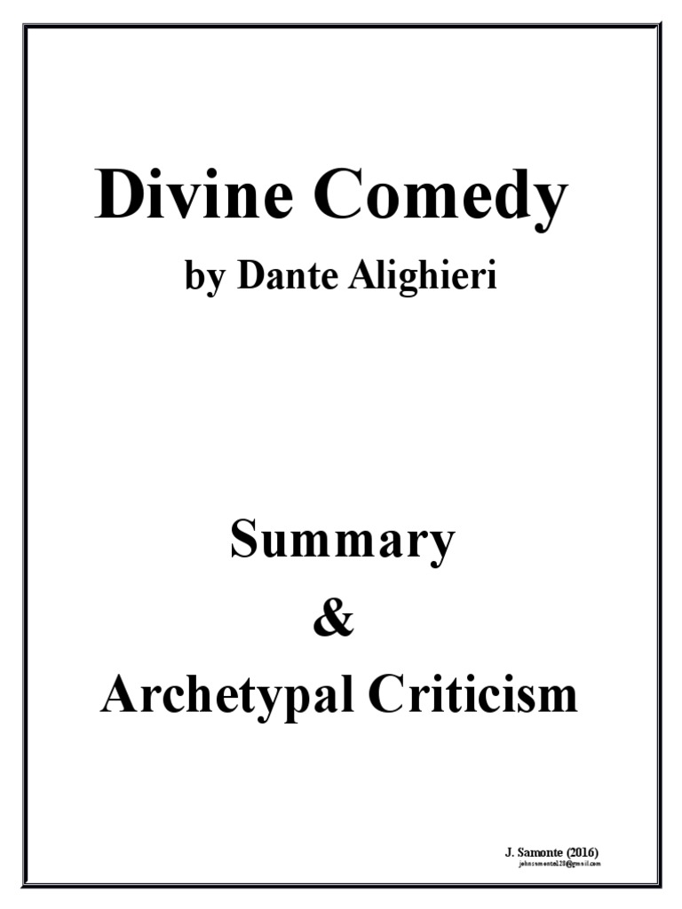 The Divine Comedy by Dante Alighieri: Summary & Archetypal Criticism ...