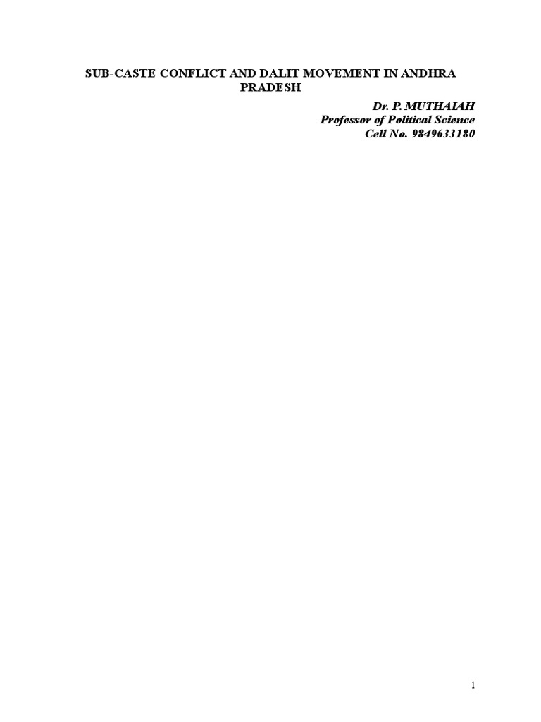 Sub Caste | PDF | Dalit | Caste