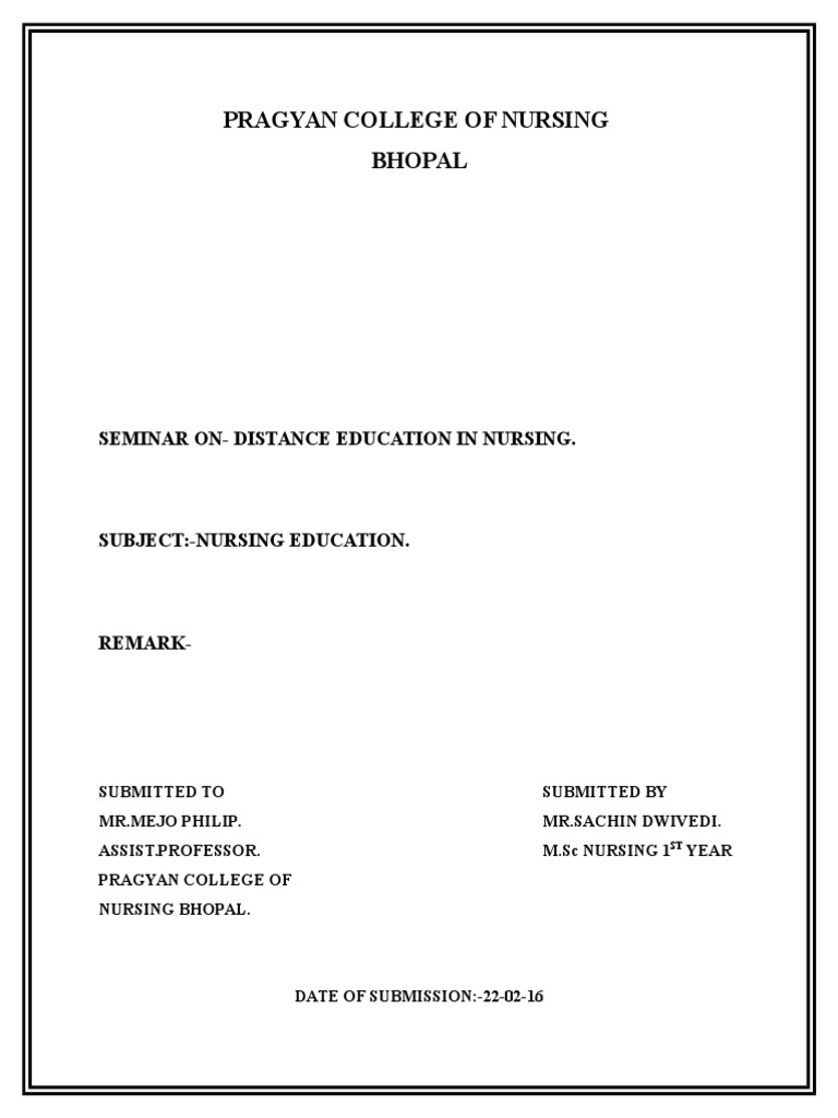 Introduction Distance Nursing. | PDF | Distance Education ...