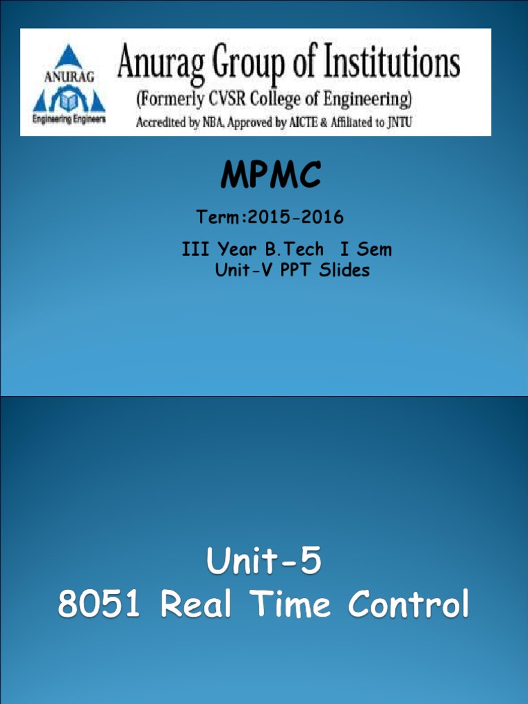 MPMC Unit-5 | PDF | Microcontroller | Central Processing Unit