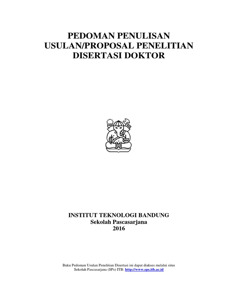 Pedoman Proposal Riset Disertasi Doktor Itb | PDF