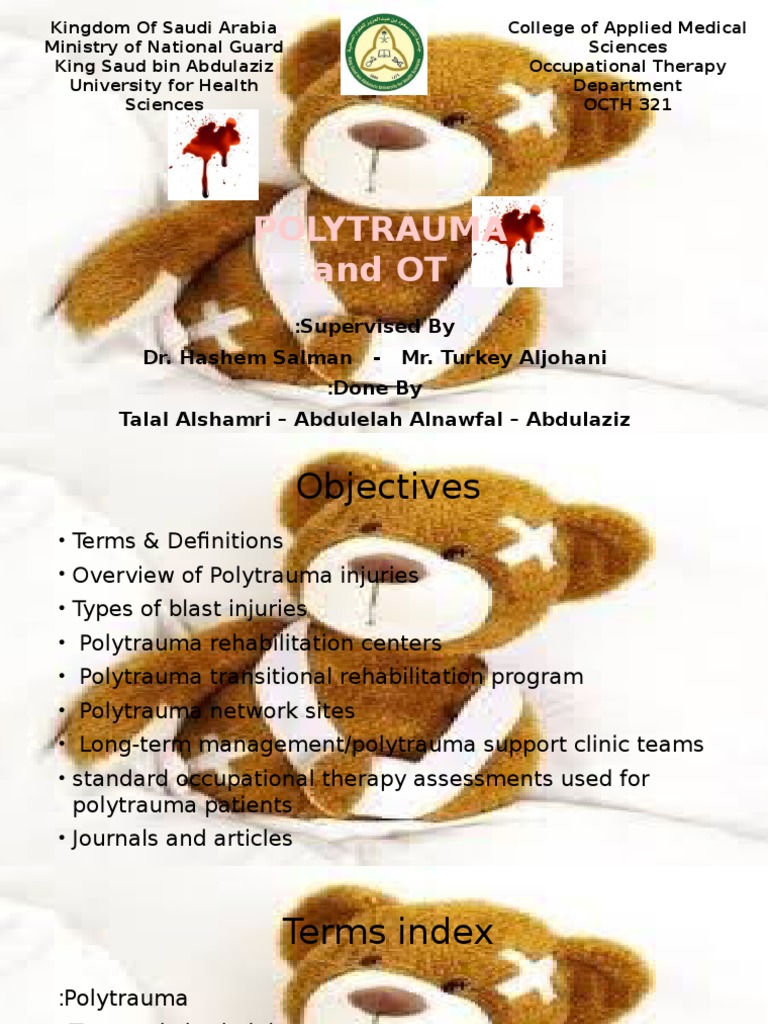 Polytrauma Rehabilitation in OT | PDF | Physical Therapy | Traumatic ...
