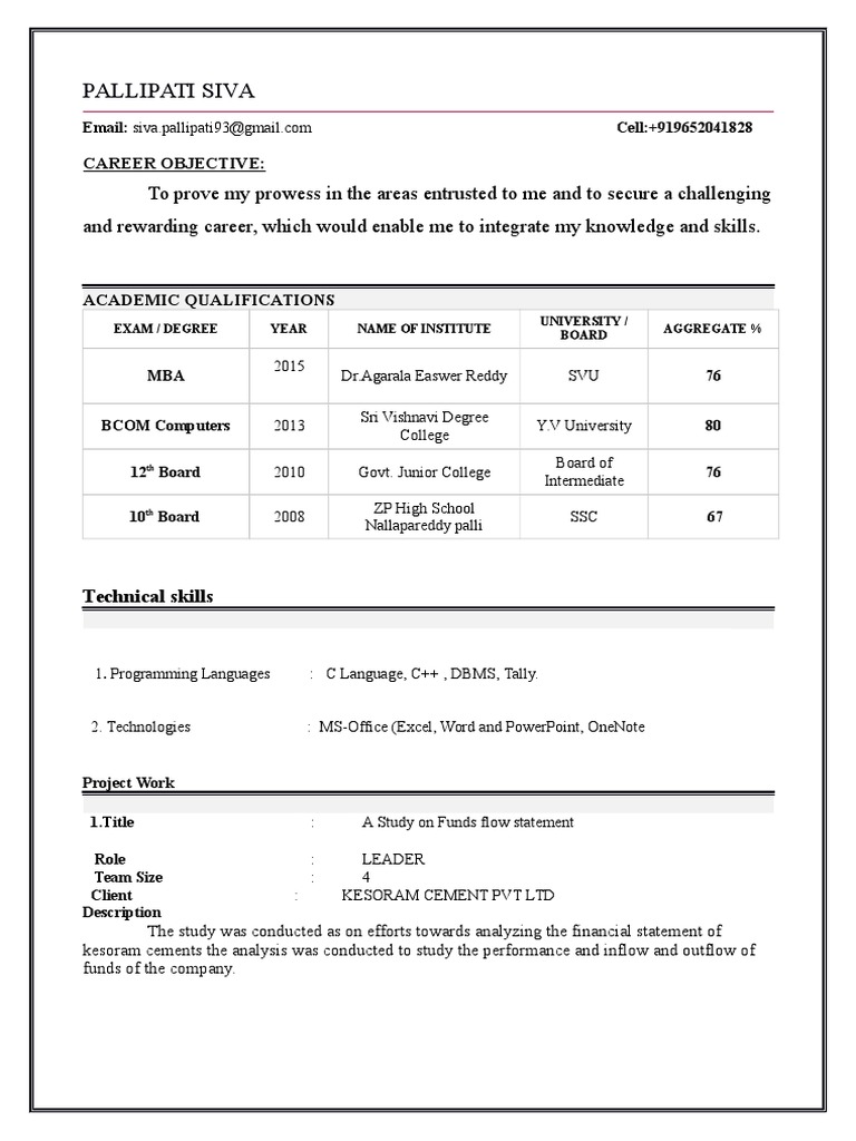 Siva Resume | PDF