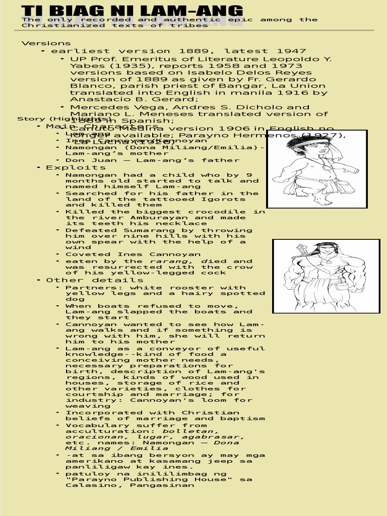 Ilokano Literature and Biag ni Lam-ang | Philippines | Poetry