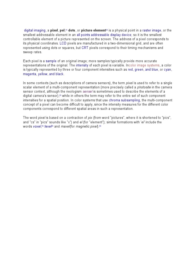 Digital Imaging Raster Image All Points Addressable Display Device LCD ...