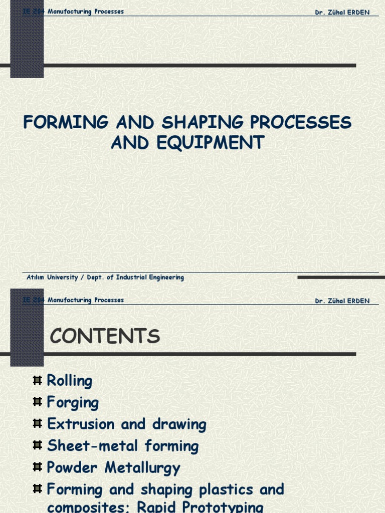 Forming and Shaping Processes and Equipment | PDF | Forging | Rolling ...