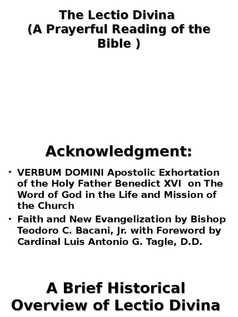 The Lectio Divina | PDF | Lectio Divina | Prayer