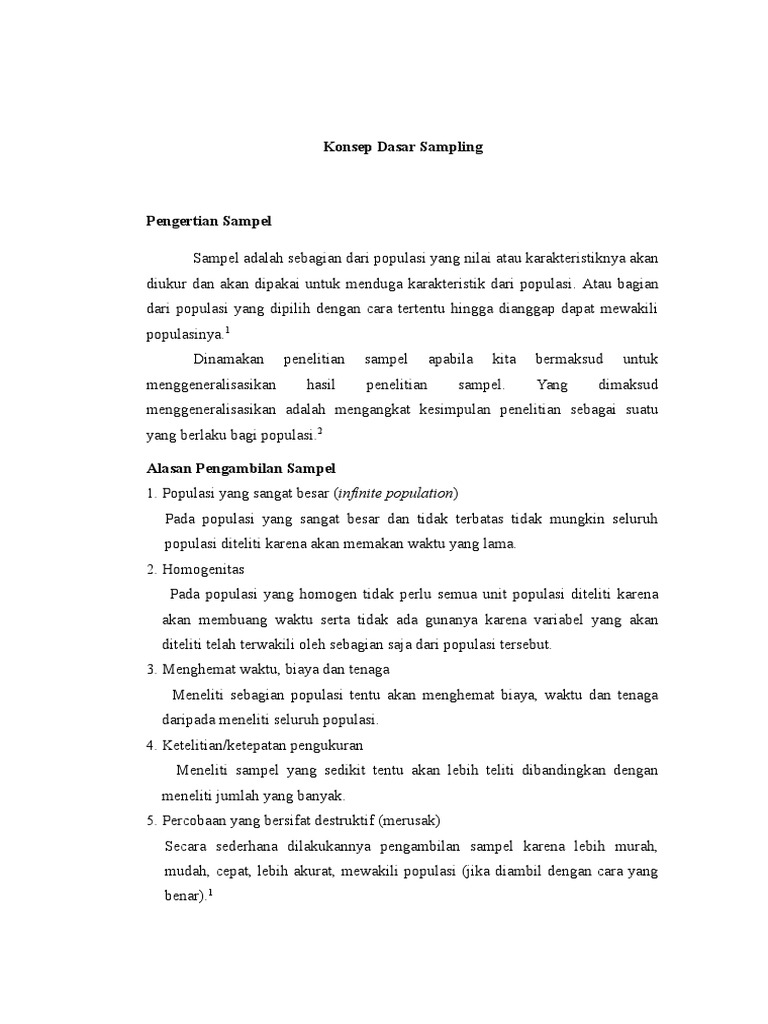 Konsep Dasar Sampling | PDF