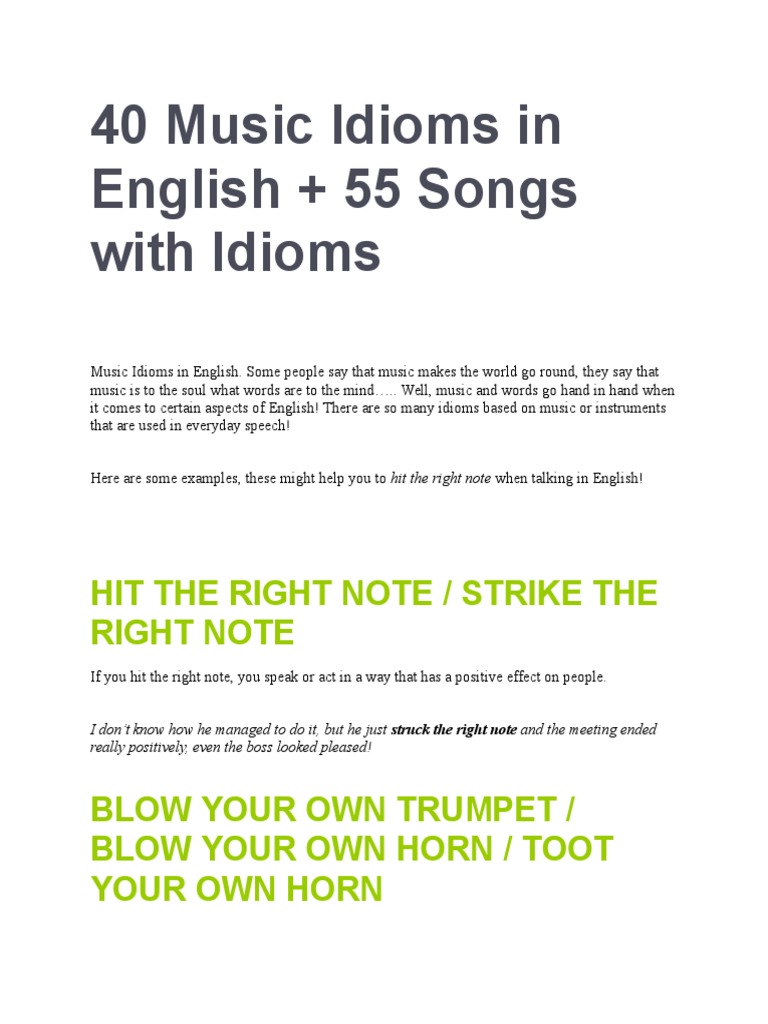 40 Music Idioms in English | The Beatles | Whistleblower