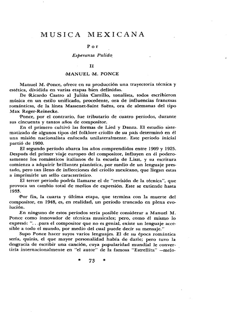 Musica Mexicana Manuel M Ponce | PDF | México | Acorde (Música)