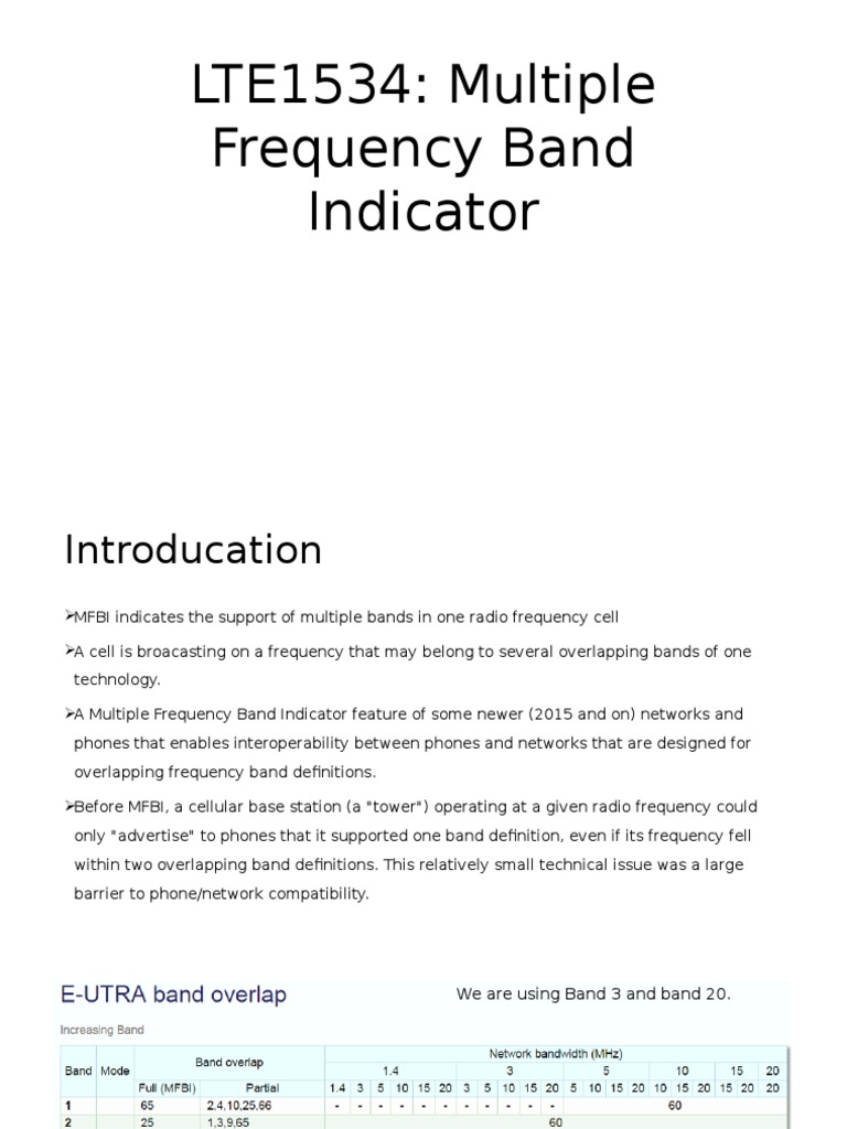 LTE Multiple Frequency Band Indicator | PDF | Mobile Telecommunications ...