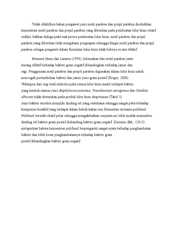 Tidak Efektifnya Bahan Pengawet Jenis Metil Paraben Dan Propil Paraben ...