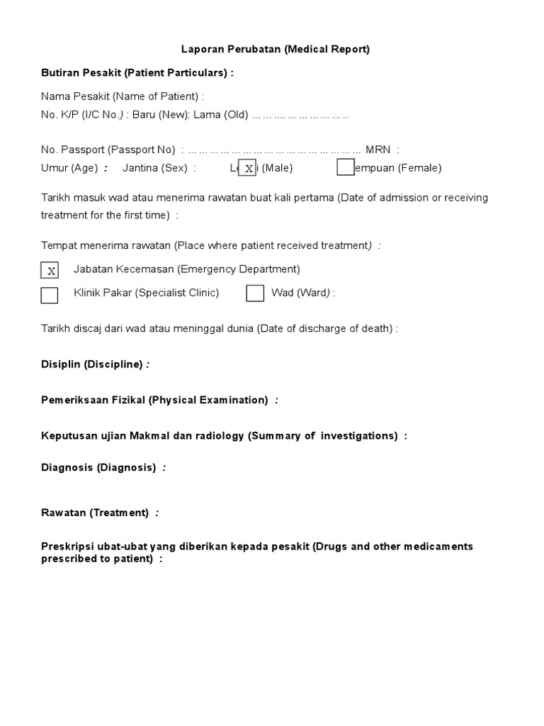 Medical Report Format | PDF
