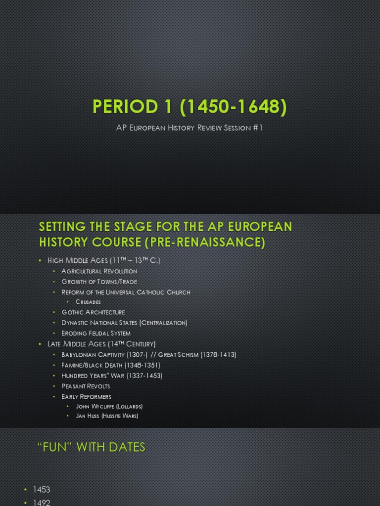 Period 1 1450-1648 - Review Session-New | PDF | Renaissance | Middle Ages