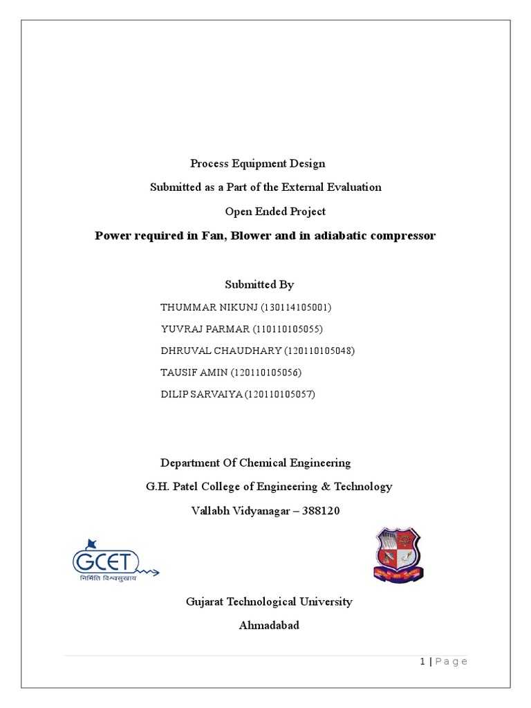 Process Equipment Design-1 | PDF | Gas Compressor | Mechanical Fan
