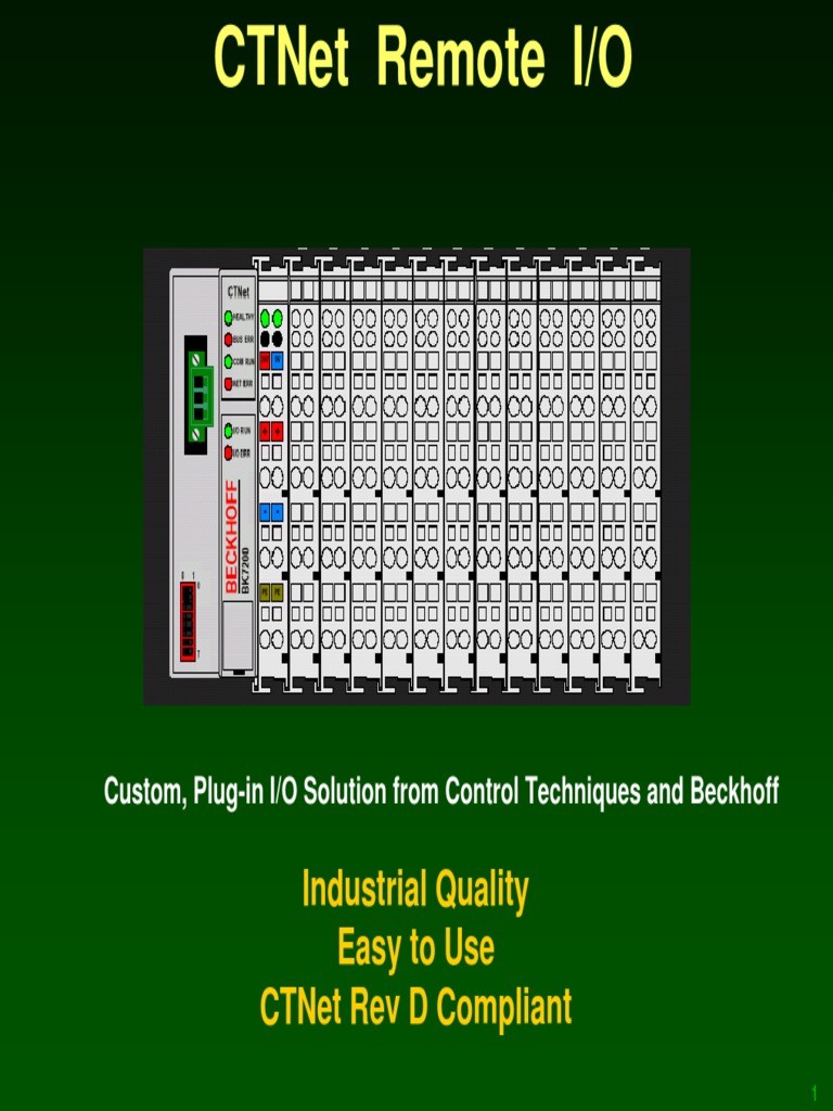 CTNet Remote I/O System Overview | PDF | Input/Output | Parameter ...