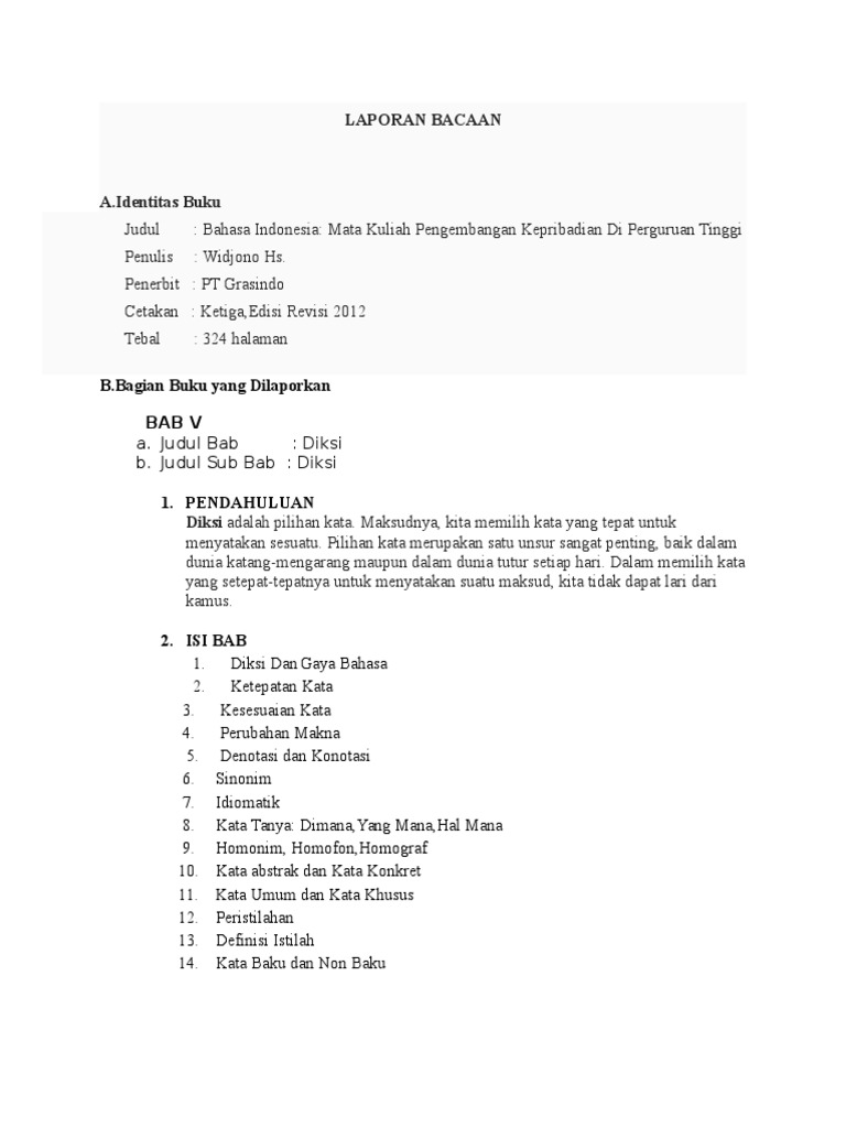 Laporan Bacaan | PDF