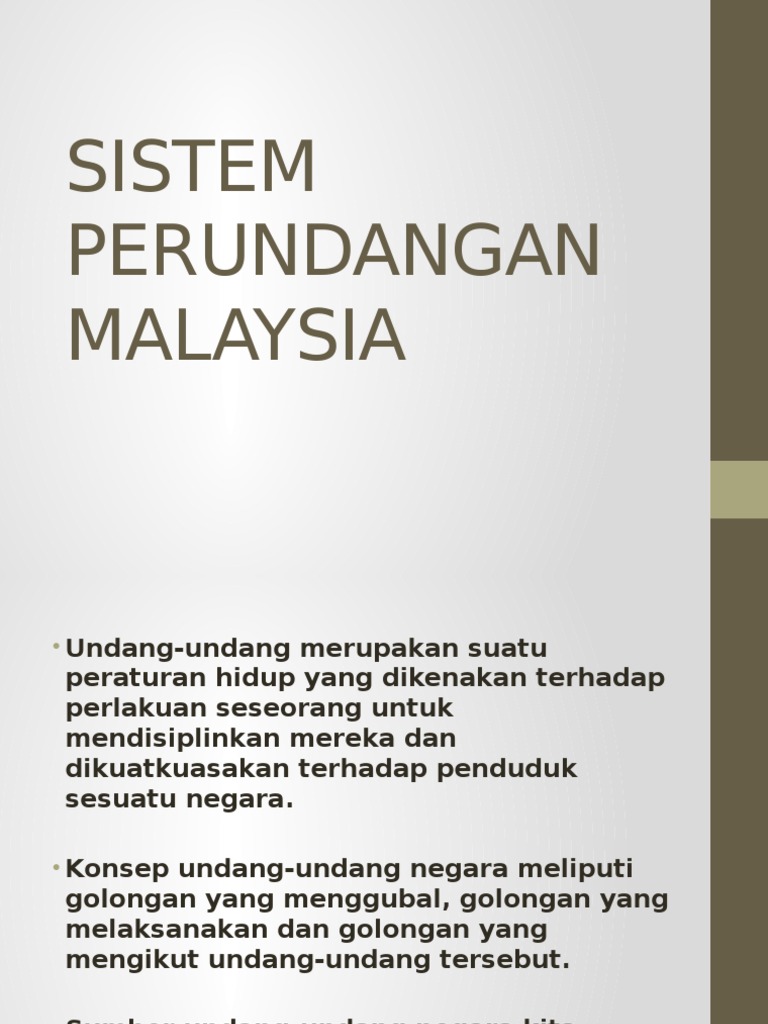 Contoh Perundangan Dalam Malaysia Topik 1 Sistem Peru 