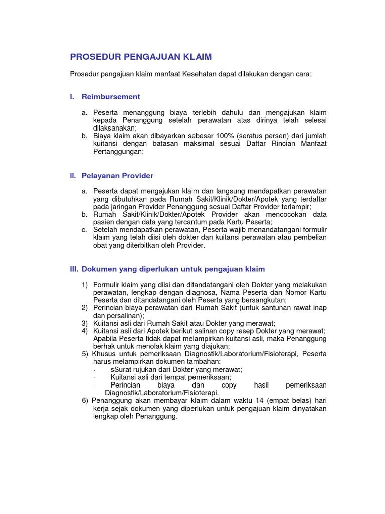 Prosedur Klaim PDF | PDF