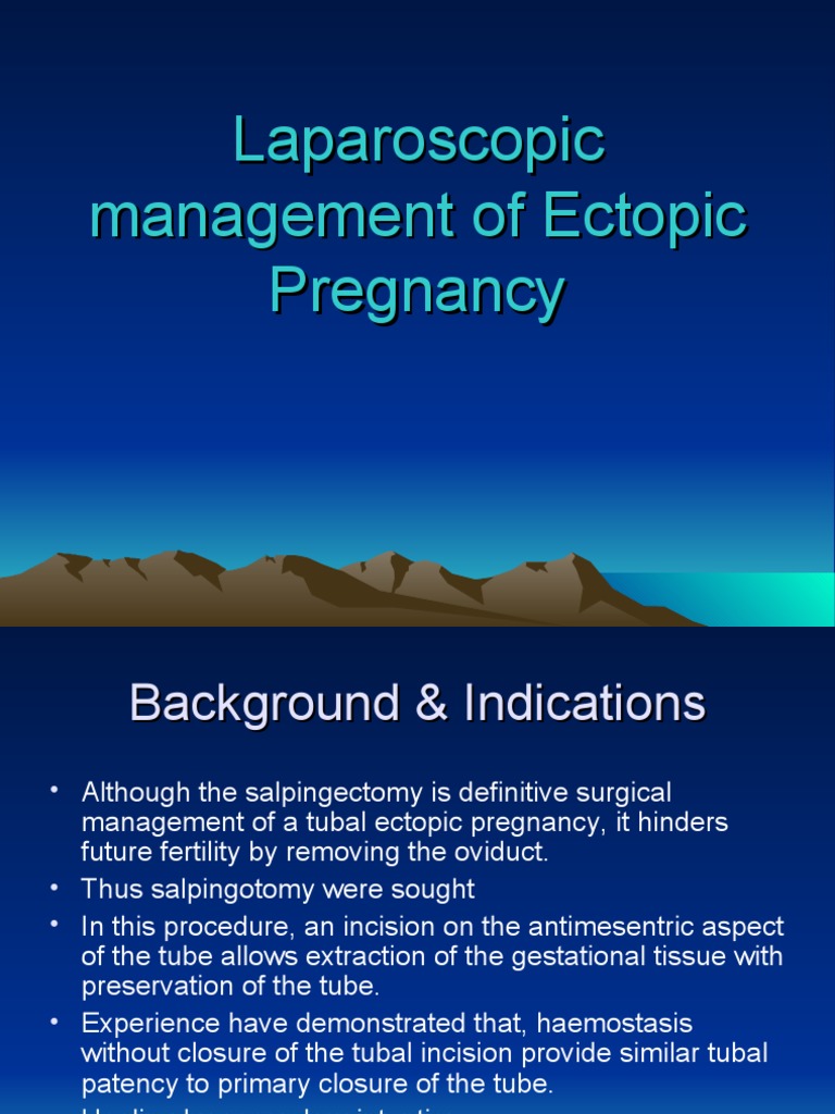 Laparoscopic Management of Ectopic Pregnancy | PDF | Medicine ...