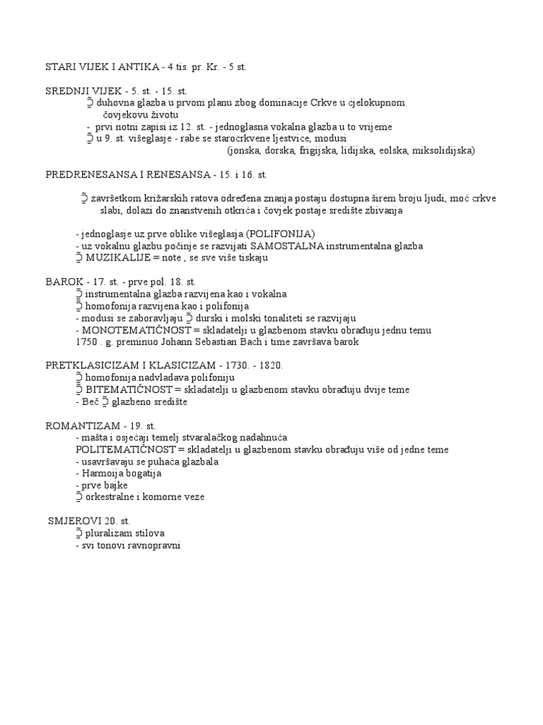 Stari Vijek I Antika-Glazbeni | PDF