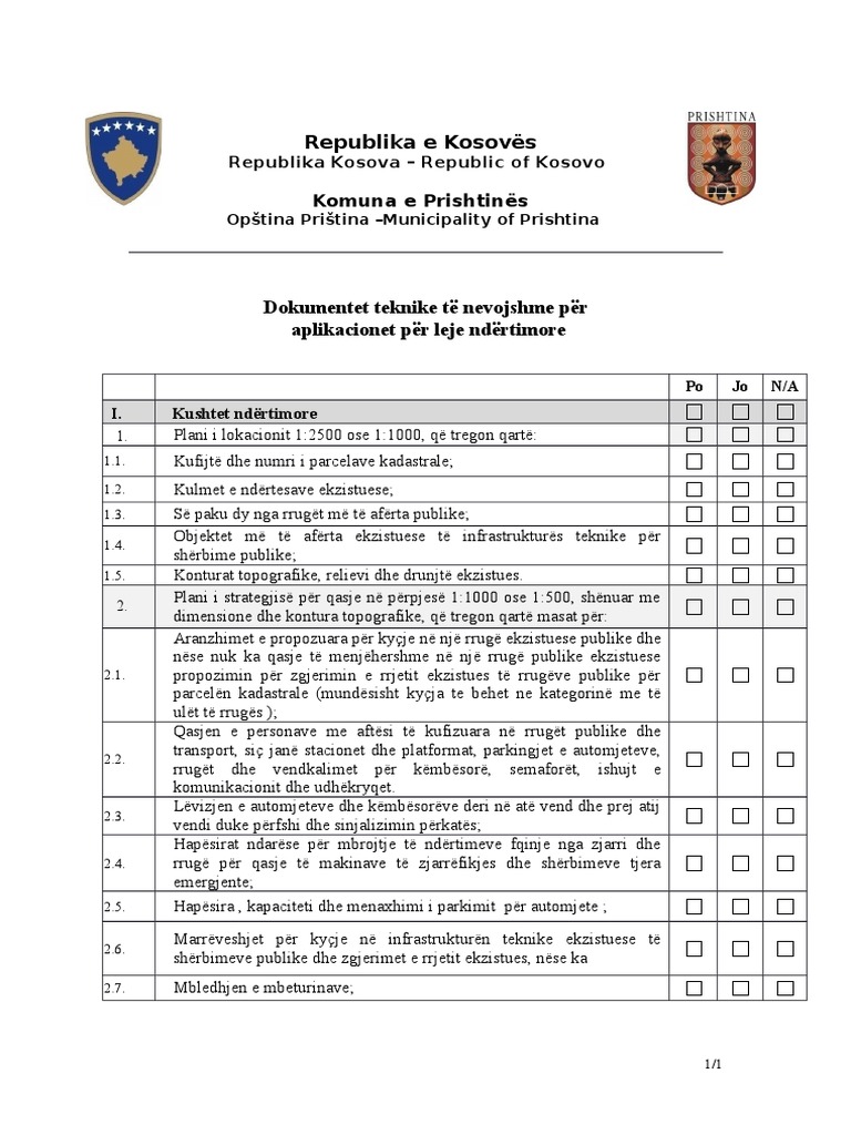 Dokumentet Teknike Te Nevojshme Per Aplikacionet Per Leje Ndertimore | PDF
