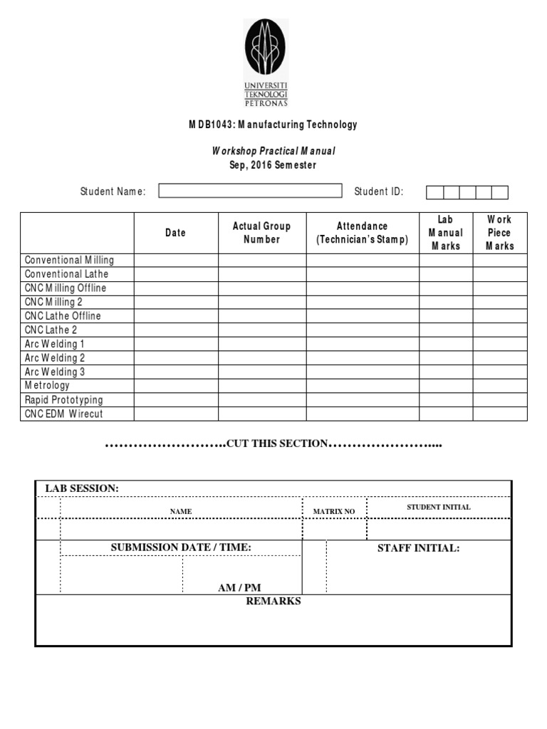Workshop Practical Manual | PDF | Numerical Control | Welding