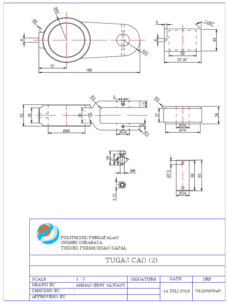Tugas Cad (2) : Teknik Permesinan Kapal | PDF