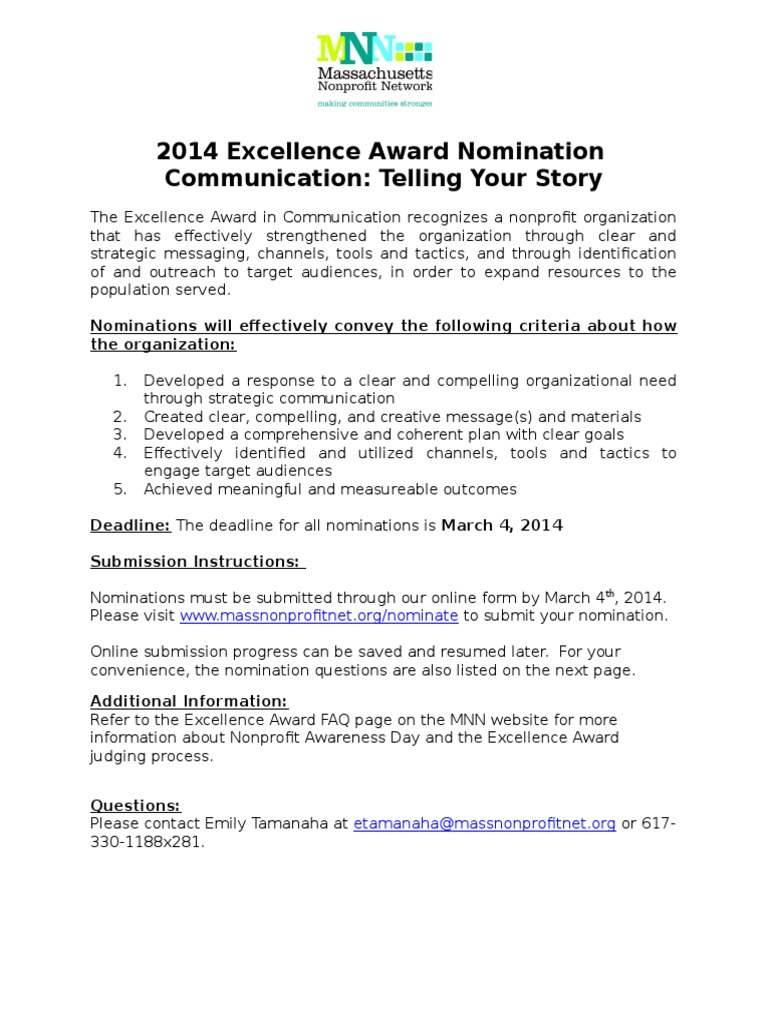 Communication Nomination Form 14 2 | PDF | Career & Growth